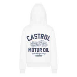 Kapuzenpullover F4NT4STIC "Castrol Liquid Engineering", Herren, Gr. L, weiß, Obermaterial: 65% Baumwolle, 35% Polyester, slim fit, Pullover, Official Merch