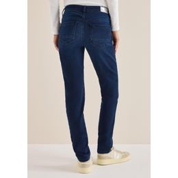Slim-fit-Jeans Cecil, Damen, Gr. 38, Länge 28, blau schwarz random wash, Jeans, 75% Baumwolle, 23% Polyester, 2% Elasthan, unifarben, lang, Jeans, 5-Pocket-Style