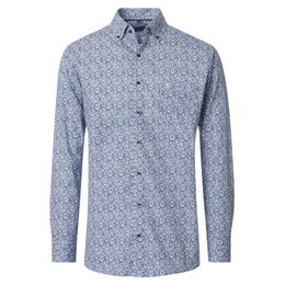 Businesshemd Casamoda "Casamoda Businesshemd Print", Herren, Gr. 40, Normalgrößen, blau, 100% Baumwolle, bedruckt, comfort fit, Hemden