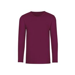 Longsleeve TRIGEMA "TRIGEMA Langarmshirt", Damen, Gr. L, sangria, 95% Baumwolle, 5% Elastan, Basic, Shirts