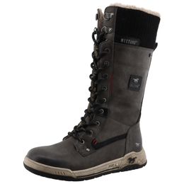 Winterstiefel Mustang Shoes "Ihana", Damen, Gr. 40, Normalschaft, grau, Lederimitat, Textil, Schuhe, Winterboots, Snowboot mit TEX-Membrane