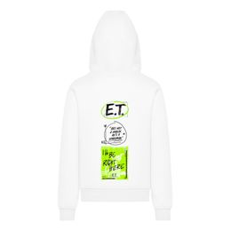 Kapuzenpullover F4NT4STIC "E.T. Unisex He's A Spaceman", Herren, Gr. L, weiß, Obermaterial: 65% Baumwolle, 35% Polyester, slim fit, Pullover, Official Merch