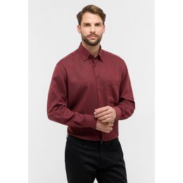Langarmhemd Eterna "COMFORT FIT", Herren, Gr. L, US-Größen, burgunder, 70% Baumwolle, 30% Lyocell, normal, Manschette, Hemden, EASY IRON (bügelleicht)