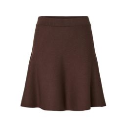 Minirock Y.A.S "YASFONNY HW KNIT SKIRT S. NOOS", Damen, Gr. S (36), braun (chocolate braun), Strick, Obermaterial: 72% Viskose, 28% Polyester, unifarben, regular fit kurz, Röcke