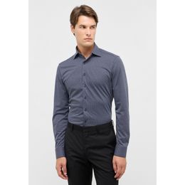 Langarmhemd Eterna "SLIM FIT", Herren, Gr. 38, Normalgrößen, dunkelblau, Jersey, 58% Baumwolle, 42% Polyester, schmal, Manschette, Hemden, NON IRON (bügelfrei)