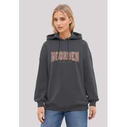 Kapuzenpullover F4NT4STIC "Knut & Jan Hamburg Noorden Collegiate", Damen, Gr. XS, off schwarz, Obermaterial: 80% Baumwolle, 20% Polyester, oversize, Pullover, Premium Qualität