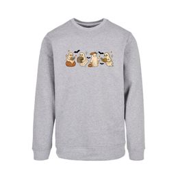 Sweatshirt F4NT4STIC "Halloween Geist Cute Buch", Damen, Gr. M, erdgrau, Obermaterial: 50% Baumwolle, 50% Polyester, regular fit, Rundhals, ohne Bündchen, Sweatshirts, Premium Qualität
