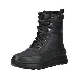 Schnürstiefelette Geox "Geox Stiefelette Leder/Textil", Damen, Gr. 37, schwarz, Leder, Textil, Schuhe