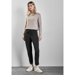 Loose-fit-Jeans Street One, Damen, Gr. 44, Länge 28, schwarz, Jeans, 82% Polyester, 18% Elasthan, unifarben, lang, Jeans, Middle Waist