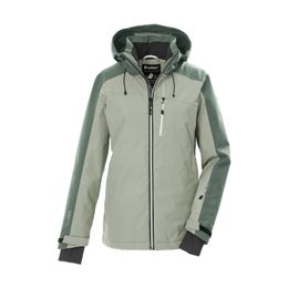 Skijacke Killtec "KSW 256 WMN SKI JCKT", Damen, Gr. 36, graugrün, Oberstoff: 100% Polyester, Futter: 100% Polyester, Füllung: 100% Polyester, Jacken, Damenjacke: wasser- und winddicht, atmungsaktiv, verstellbare Kapuze