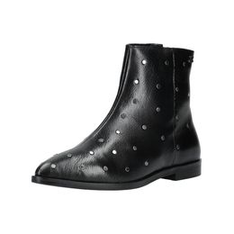 Stiefelette Lazamani "Lazamani Stiefelette Leder", Damen, Gr. 38, schwarz, silber, Leder, Schuhe Stiefelette