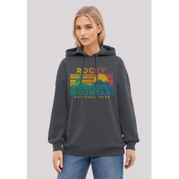 Kapuzenpullover F4NT4STIC "US National Parks Rocky Mountain Sunset", Damen, Gr. M, off schwarz, Obermaterial: 80% Baumwolle, 20% Polyester, oversize, Pullover Kapuzenpullover, Premium Qualität