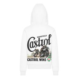 Kapuzenpullover F4NT4STIC "Castrol Wins", Herren, Gr. L, weiß, Obermaterial: 65% Baumwolle, 35% Polyester, slim fit, Pullover, Official Merch