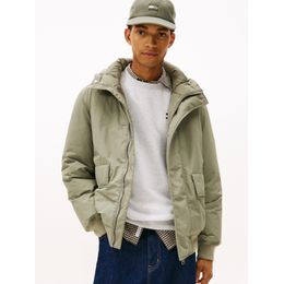 Bomberjacke Tommy Jeans "CITY READY BOMBER", Herren, Gr. L, utility sage, Web, Obermaterial: 100% Polyamid, regular fit normal, Rundhals, eingesetzt gerader Abschluss, Jacken, Fliegerjacke, Freizeitjacke Regular fit mit Rundhalsausschnitt