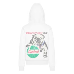 Kapuzenpullover F4NT4STIC "Castrol 1970", Herren, Gr. M, weiß, Obermaterial: 65% Baumwolle, 35% Polyester, slim fit, Pullover, Official Merch