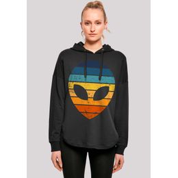 Kapuzenpullover F4NT4STIC "Alien Sonnenuntergang Retro", Damen, Gr. M, schwarz, Obermaterial: 100% Baumwolle, oversize, Pullover, Premium Qualität