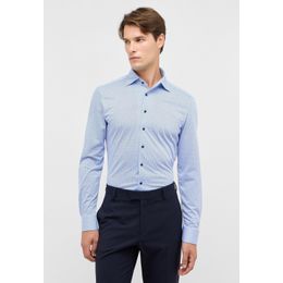 Langarmhemd Eterna "SLIM FIT", Herren, Gr. 38, Normalgrößen, royal blau, Jersey, 58% Baumwolle, 42% Polyester, schmal, Manschette, Hemden, NON IRON (bügelfrei)