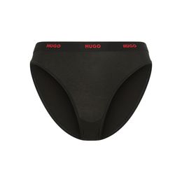Slip HUGO UNDERWEAR, Damen, Gr. L, schwarz 001, Jersey, Obermaterial: 93% Baumwolle, 7% Elasthan, körpernah, Unterhosen, Logobund