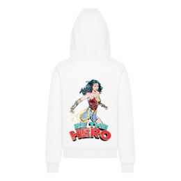 Kapuzenpullover F4NT4STIC "Wonder Woman Be The Hero", Herren, Gr. L, weiß, Obermaterial: 65% Baumwolle, 35% Polyester, slim fit, Pullover, Official Merch