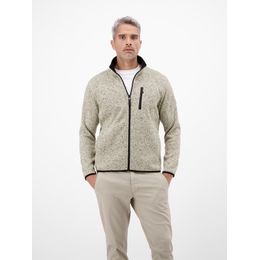 Sweatjacke Lerros "Lerros Fleecejacke für Herren - warm, leicht, urban", Herren, Gr. L, foam weiß, 100% Polyester, Sweatjacken