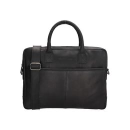 HIDE & STITCHES Leder-Laptoptasche in Schwarz - (B)39 x (H)31 x (T)7 cm - 49% | Damen-taschen