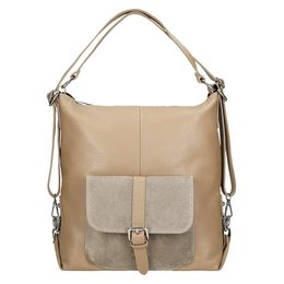 Wojas Leder-Schultertasche in Beige - (B)35 x (H)35 x (T)11 cm - 18% | Damen-taschen