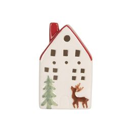 Clayre & Eef Clayre & Eef LED-Dekoobjekt "Haus" in Wei&szlig;/ Rot - (B)6 x (H)10 x (T)5 cm - 51% | Dekofiguren