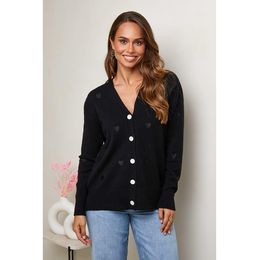 Soft Cashmere Cardigan in Schwarz - 76% | Größe 38/40 | Damen-pullover-cardigans