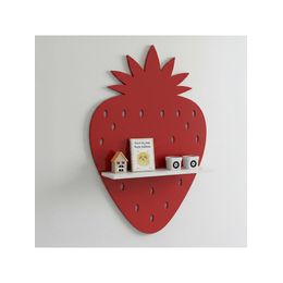 Woody Kids Wandregal in Rot/ Weiß - (B) 33 x (H) 35 x (T) 10 cm - 44% | Kinder-moebel