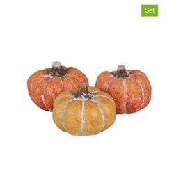 Clayre & Eef Clayre & Eef 3er-Set: Dekoobjekte "Kürbis" in Orange/ Gelb - (H)4 cm - 26% | Dekofiguren