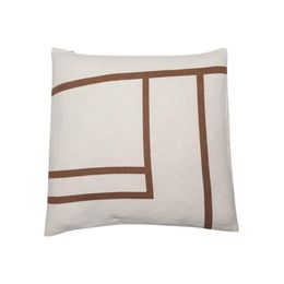 David Fussenegger Kissenh&uuml;lle "Nova - Linien" in Creme/ Hellbraun - 54% | Gr&ouml;&szlig;e 60x60 cm | Dekokissen