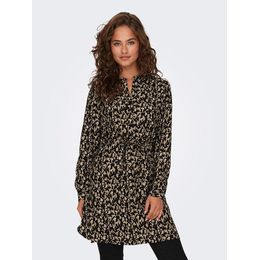 Only Kleid in Hellbraun/ Schwarz - 30% | Größe L | Damen-kleider