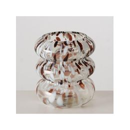 Boltze Vase ''Tocka'' in Wei&szlig;/ Braun - (H)20 x &Oslash; 18,5 cm - 28% | Kerzen-vasen