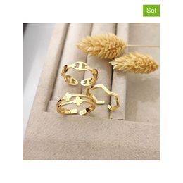 Nakkash 3er-Set: vergold. Ringe - 59% | Schmuck