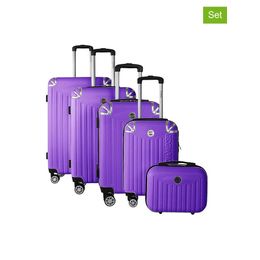 Geographical Norway 5tlg. Hardcase-Trolleyset "Softless" in Lila - 77% | Damen-koffer-reisegepaeck