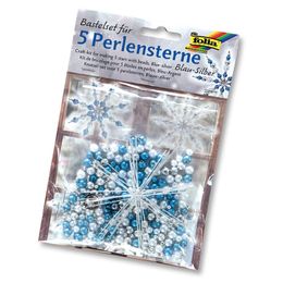 folia PAPER Perlensterne in Blau/ Silber/ Wei&szlig; - 5 St&uuml;ck - 46% | Kinder-kreativspielzeug