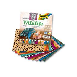 folia PAPER Faltblätter "Wildlife" in Bunt - 50 Blatt - (L)15 x (B)15 cm - 30% | Kreativbedarf-diy