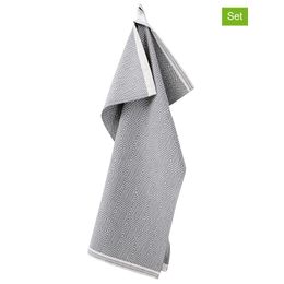 Framsohn 4er Set: Geschirrtücher "Modern Kitchen" in Grau - 12% | Größe 50x70 cm | Tischwaesche
