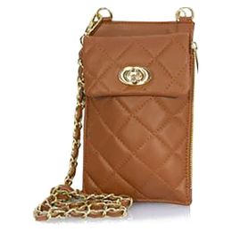 ORE10 Leder-Handytasche "Smarth" in Hellbraun - (B)21 x (H)15 x (T)4 cm - 73% | Damen-handytaschen