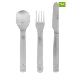 OYOY mini 3tlg. Besteckset "We Love Animals" in Silber - 36% | Baby-geschirr