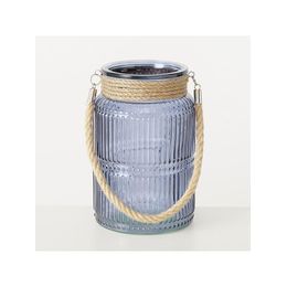 Boltze Windlicht ''Sunio'' in Hellblau - (H)21 x &Oslash; 13,5 cm - 10% | Kerzen-vasen