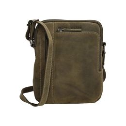 HIDE & STITCHES Leder-Umhängetasche in Oliv - (B)18 x (H)21 x (T)6 cm - 61% | Damen-taschen