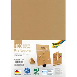 folia PAPER Kraftpapier in Braun - 100 Blatt - DIN A4 - 12% | Kreativbedarf-diy