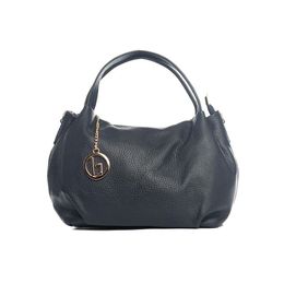 Lia Biassoni Leder-Henkeltasche "Taro" in Dunkelblau - (B)28 x (H)25 x (T)18 cm - 78% | Damen-taschen