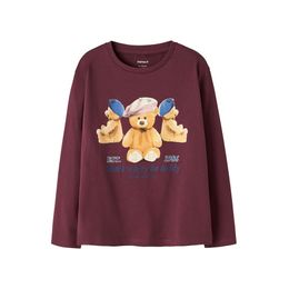 name it Shirt 'NKFRYCCAS' M&auml;dchen Gr&ouml;&szlig;e 158/164 sand / indigo / burgunder
