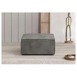 Hocker Home Affaire "SHERWOOD", grau (dunkelgrau), B:80cm H:42cm T:80cm, 100% Polyester;feucht abwischbar;Bitte beachten Sie die Pflegehinweise gemäß dem beiliegenden Produkt- und Materialpass., Hocker, Hocker quadratisch, ideale Ergänzung zum Loveseat SHERWOOD