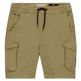 Sweatshorts Alpha Industries "Cotton Twill Jogger Short", Herren, Gr. M, Normalgrößen, grün (olive), Obermaterial: 98% Baumwolle, 2% Elastan, Hosen