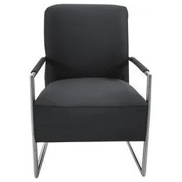 K+w Komfort & Wohnen Cocktailsessel K+W KOMFORT & WOHNEN, schwarz (nero), B:62cm H:77cm T:83cm, Sessel, mit bezogenen Armlehnen, Gestell in Metall Edelstahloptik
