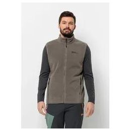 Fleeceweste Jack Wolfskin "WALDSTEIG FZ VEST M", Herren, Gr. M (50), braun (cold, coffee), OBERSTOFF 100% POLYESTER FUTTER 100% POLYESTER, Westen