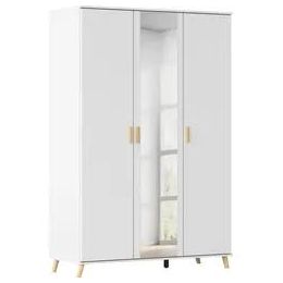 Kleiderschrank Rauch "Ottos Choice Skandi Kinderzimmer Bestseller Schlafzimmerschrank FALUN", weiß (alpinweiß), B:137cm H:203cm T:53cm, Holzwerkstoff, Schränke, im modernen Skandi-Look, Füße/Griffe Eiche massiv MADE IN GERMANY